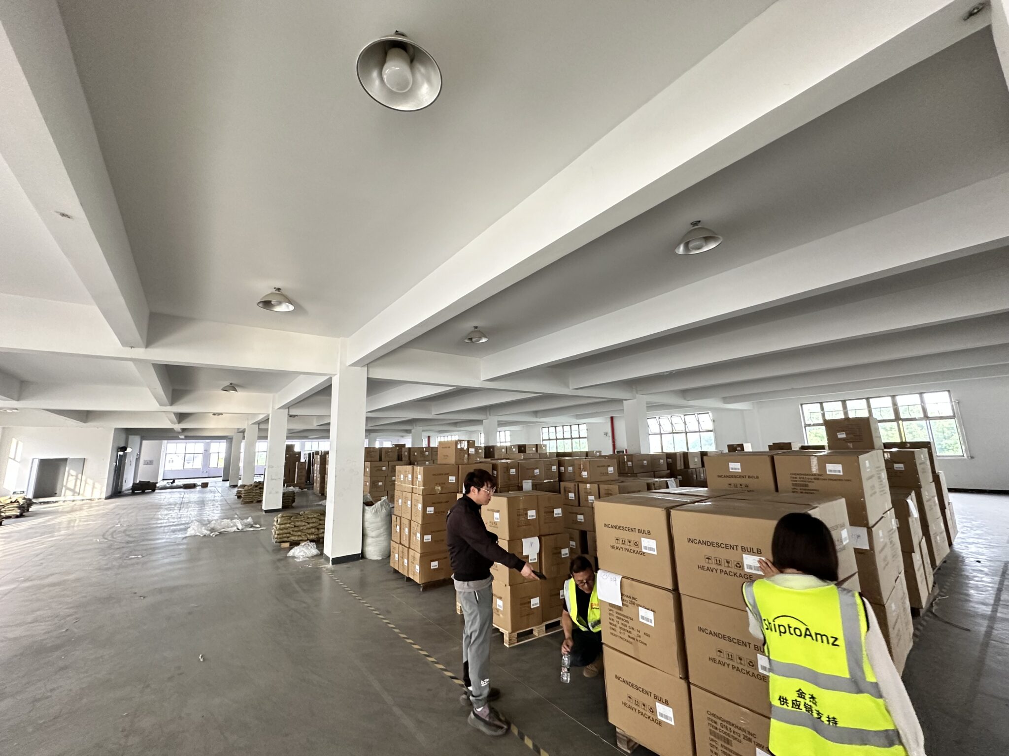 Working diary: inspect and label 1,519 boxes of 91 different barcodes ...